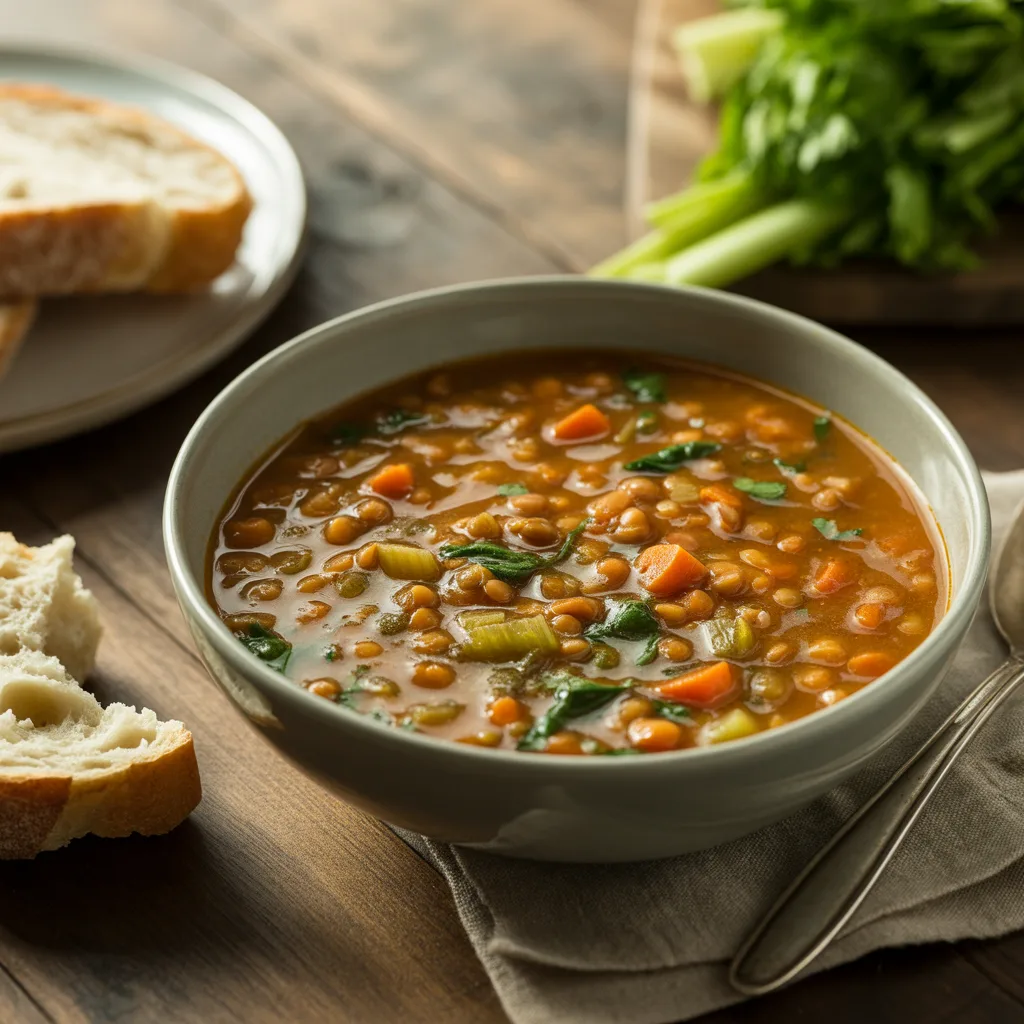 Hearty Red Lentil & Vegetable Soup Recipe - chefsavory.com