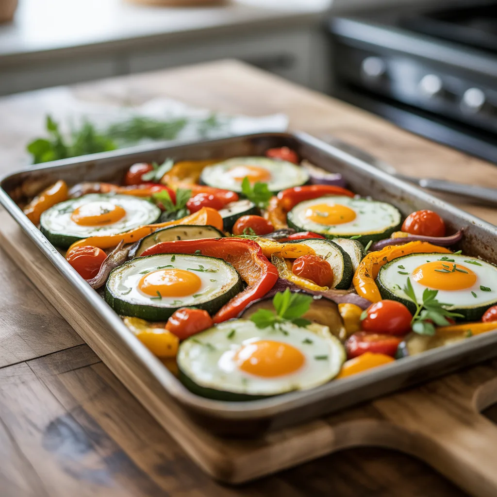 Our Favorite Roasted Veggie & Egg Sheet Pan Breakfast - chefsavory.com