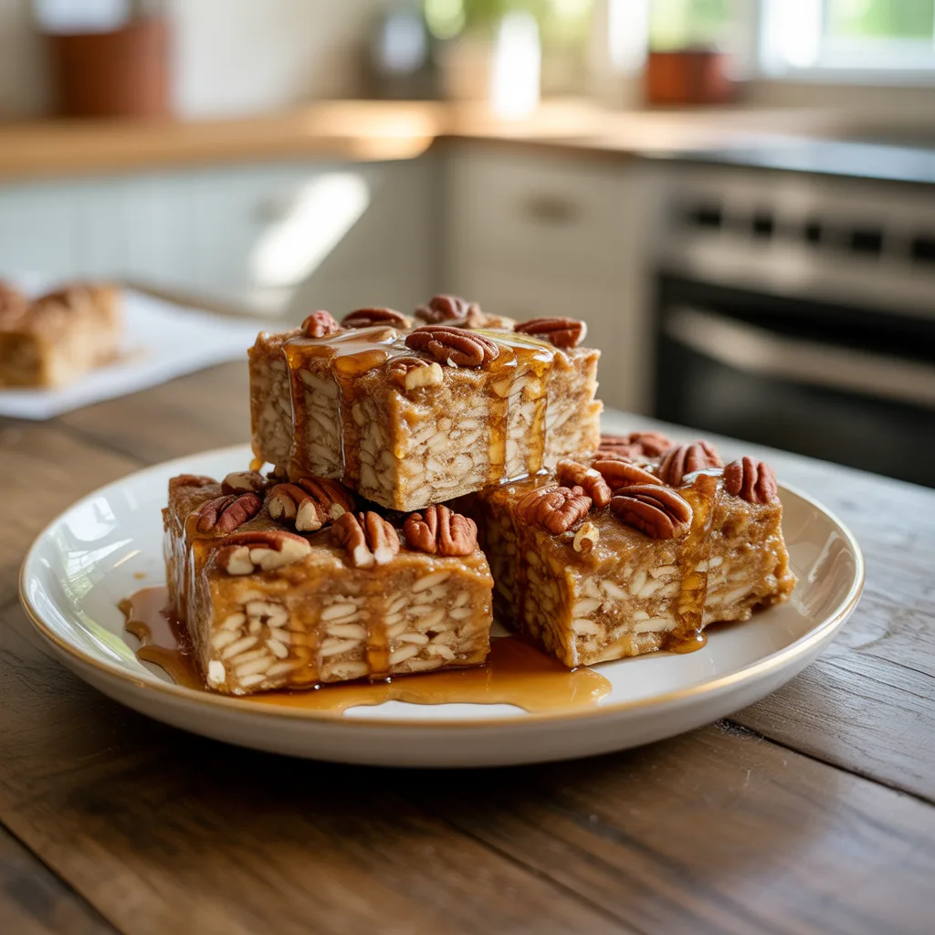 Maple Pecan Overnight Oatmeal Bars for an Easy Morning - chefsavory.com